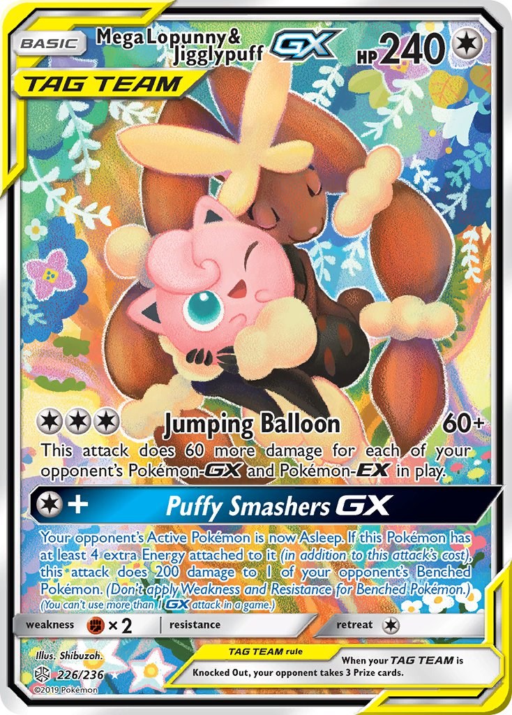 Mega Lopunny & Jigglypuff GX (Alternate Full Art) [SM12 - 226/236 ...