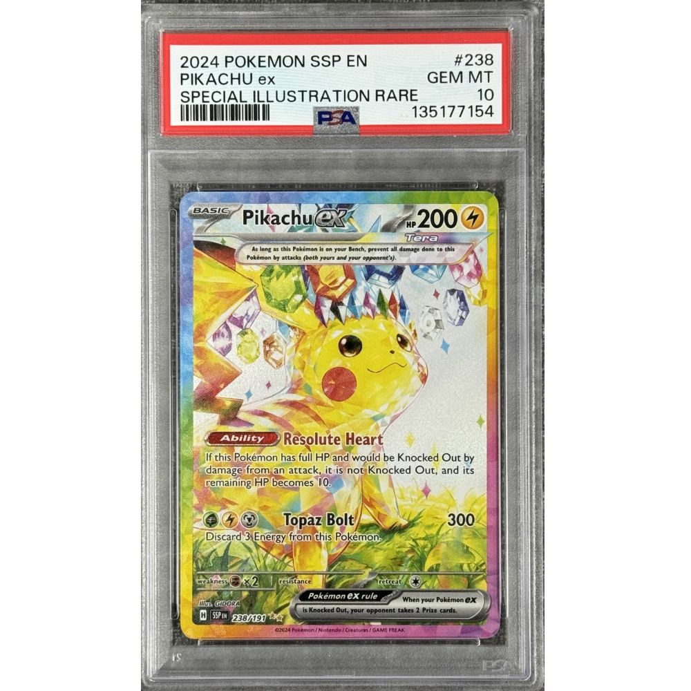 SURGING SPARKS - Pikachu ex #238 PSA 10 – Collector's Destiny